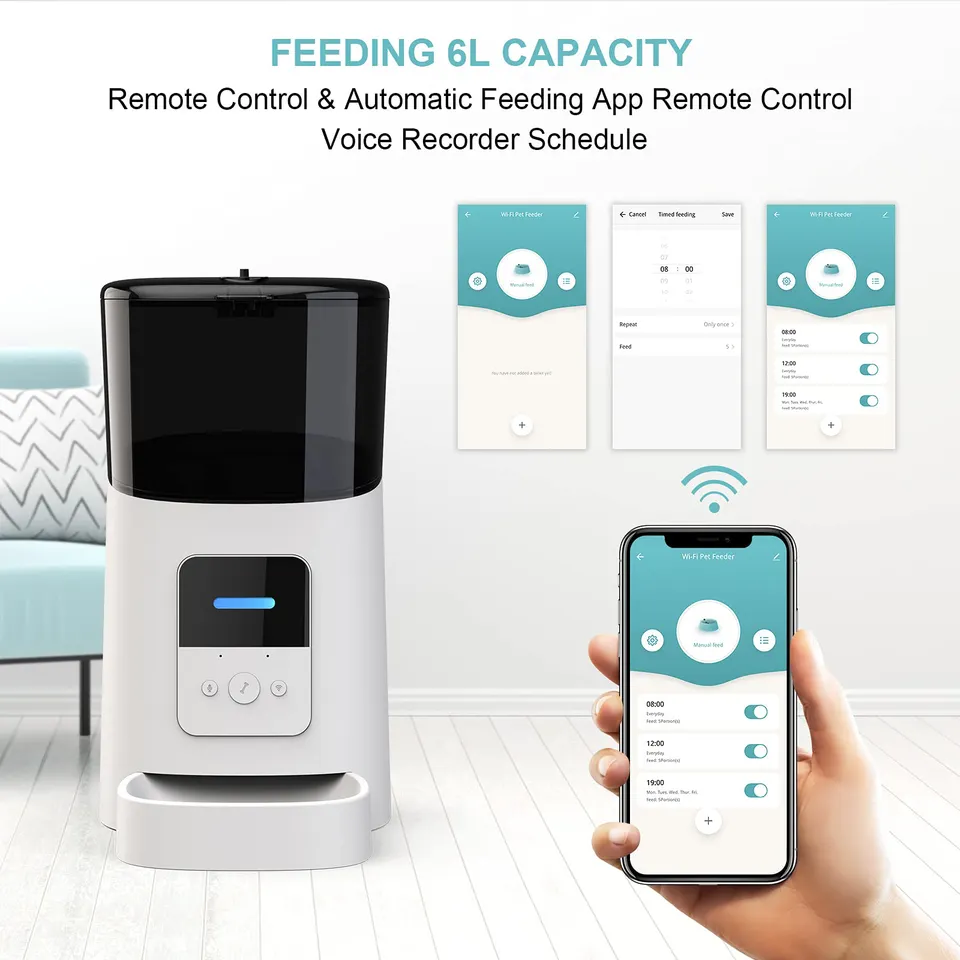 Buy Wholesale China Petdom Pet 6l Smart Cat Feeder Wifi Mobile Phone App Remote Control Dog Food ...