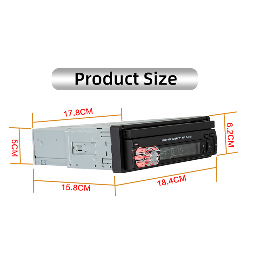 Podofo 1din Car Radio With 7" Motorized Retractable Touch Screen Gps ...