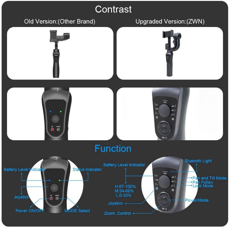 Kaliou S5b Camera Stabilizer Tripod Selfie Stick Wireless Gimbal Phone ...