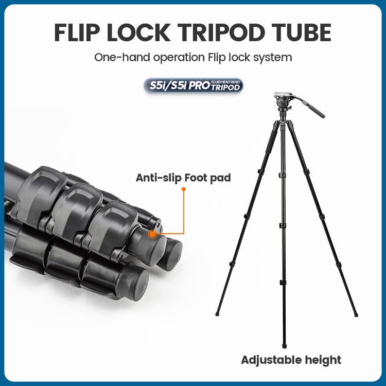 Heavy Duty Video Tripod Portable Stable Professional Camera Tripod 1/4 ...