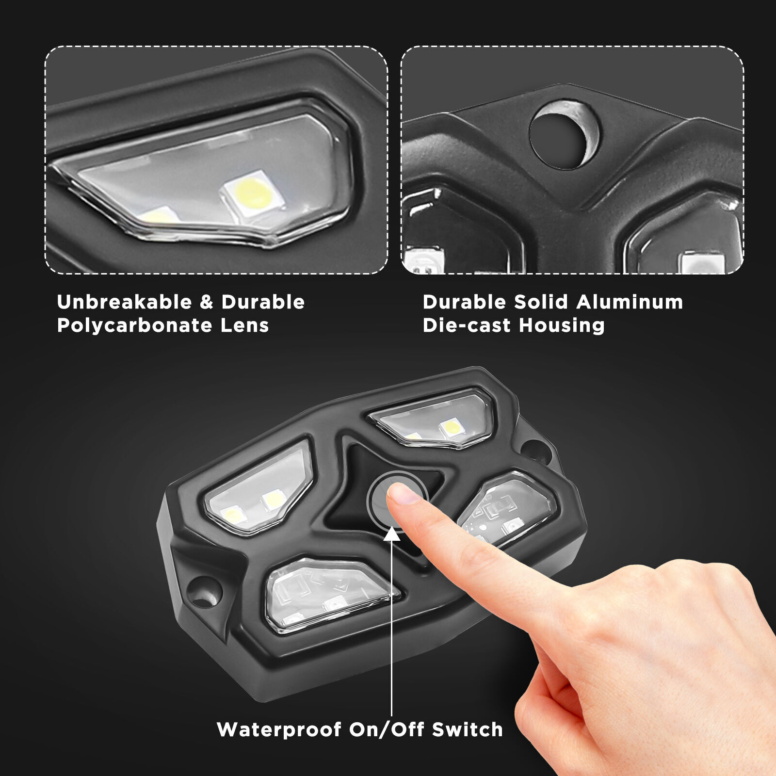 Edge Utv Golf Cart Dome Light Map Light Interior Light Universal 12-30v ...