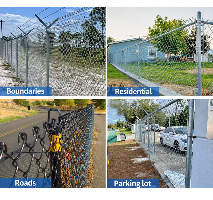 6ft 8ft Wholesale Chain Link Fence Galvanized Pvc Coated Chain Link ...