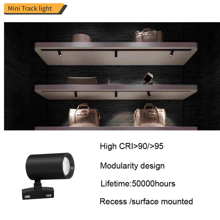 3w Led Track Light High Cri 90 3000k Black Aluminum Track Housing Led ...