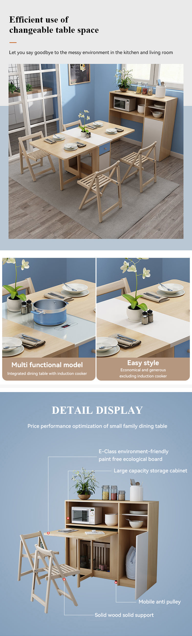 Durable Space Saving Furniture Dining Table Folding Wall Foldable ...