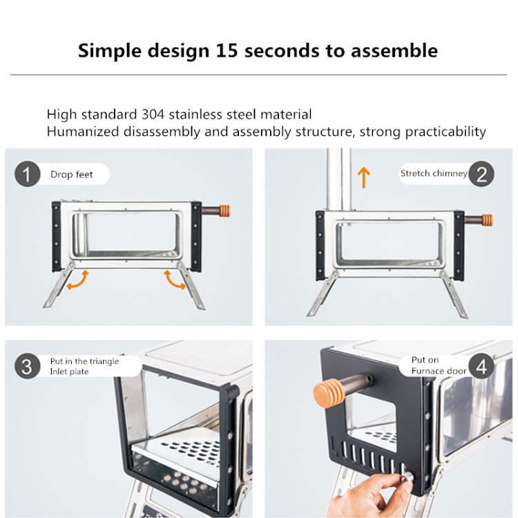 Buy Wholesale China Portable Cast Iron Outdoor Camping Wood Rocket ...