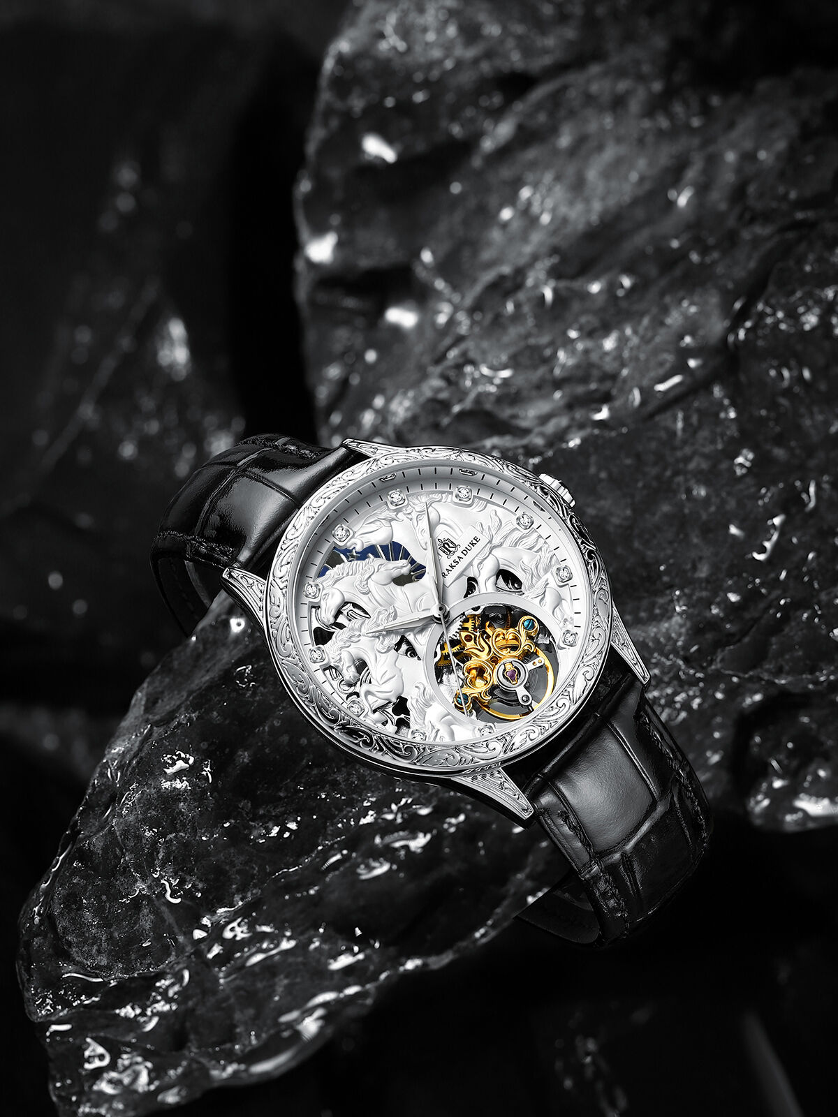 Buy Wholesale China Raksa Duke 3d Retro Leather Men's Watch Eight ...