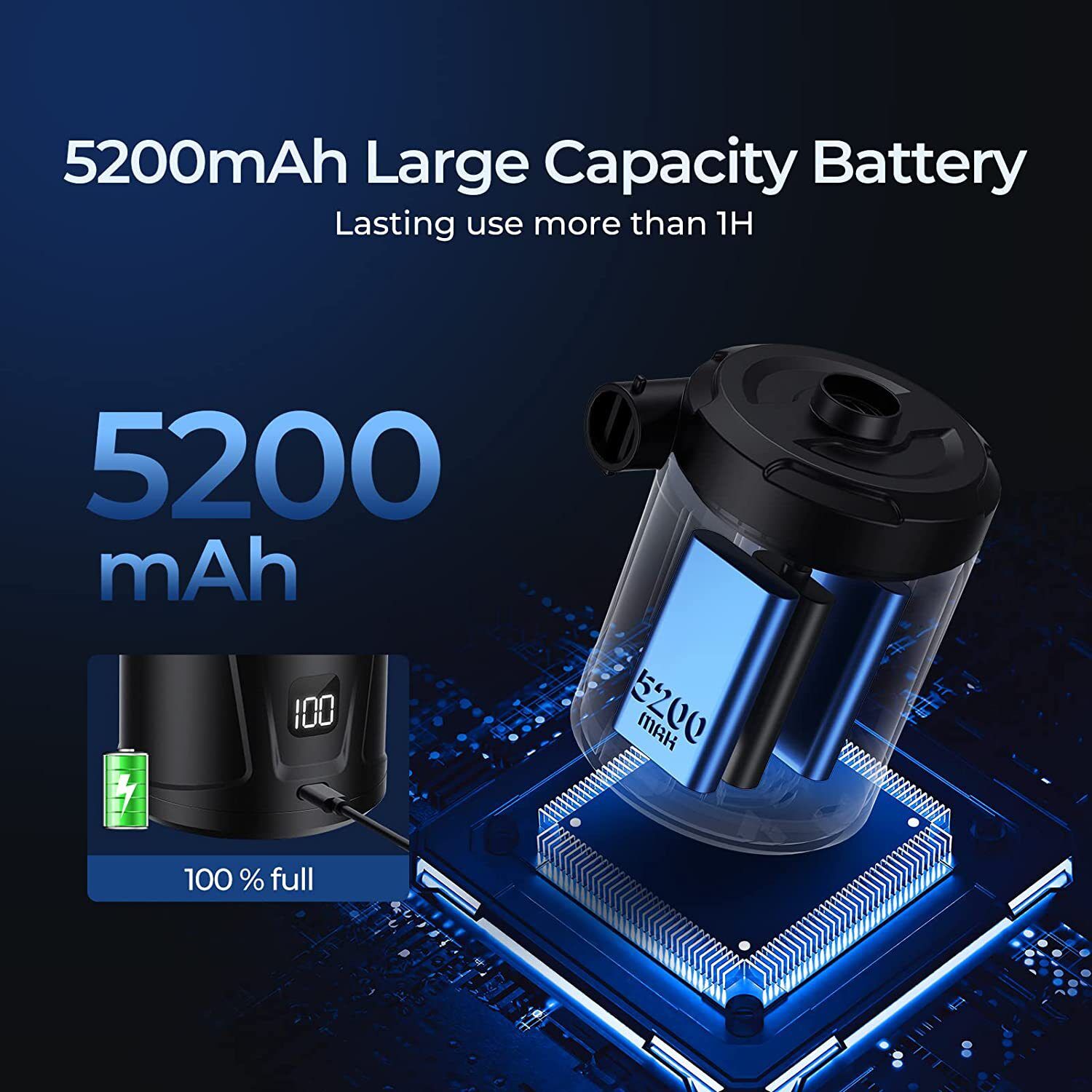 Buy Wholesale China 5200 Mah Rechargeable Battery Air Pump,paddling ...