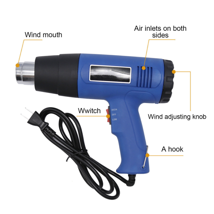 2000w Heat Gun Electrical Hot Air Blower Temperature Control Industrial ...