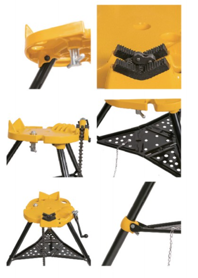 Tri-stand Chain Vise For 1/8"-6" Pipe Support H401 Larger Work Surface ...