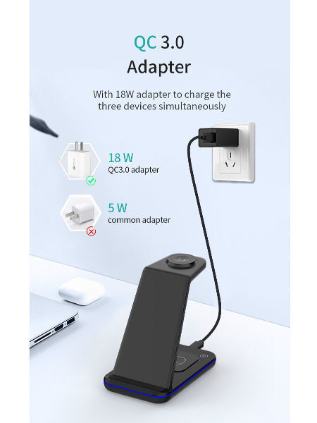 Custom New Arrival 15w Fast Charger Wireless Charging Stand Station For ...