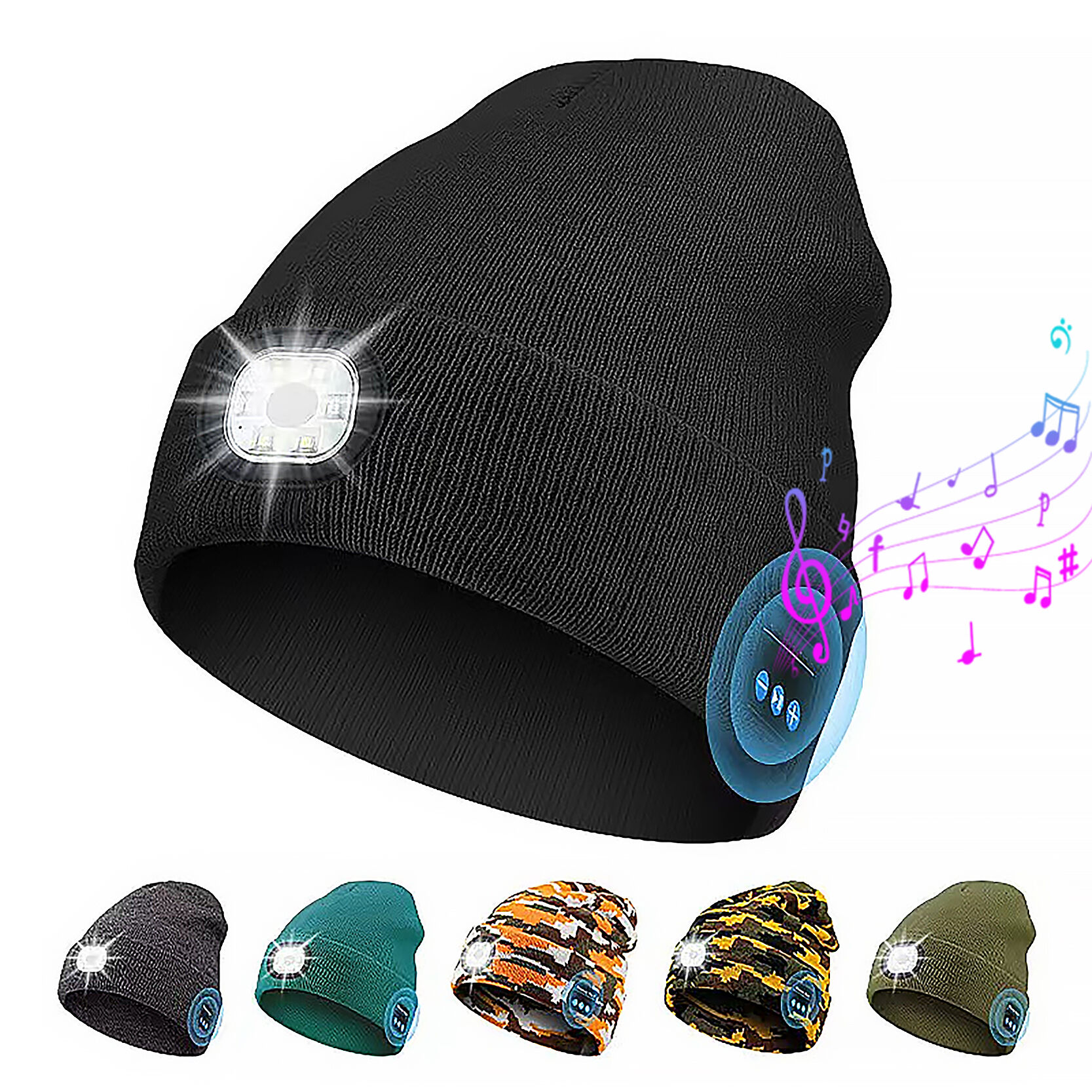 Buy Wholesale China Tws Compatible Led Hat Winter Warm Cap Knitted ...