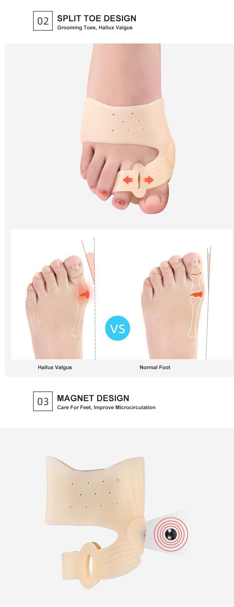 Buy Wholesale China Joghn Half Open Bunion Correctors For Feet Silicone ...