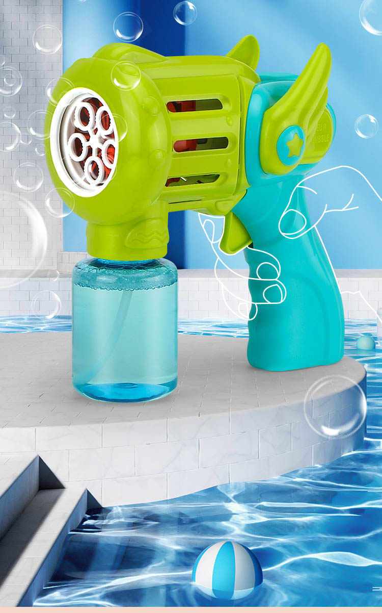 Zille Kids Electric Five-hole Angel Wings Bubble Gun With Bubble ...
