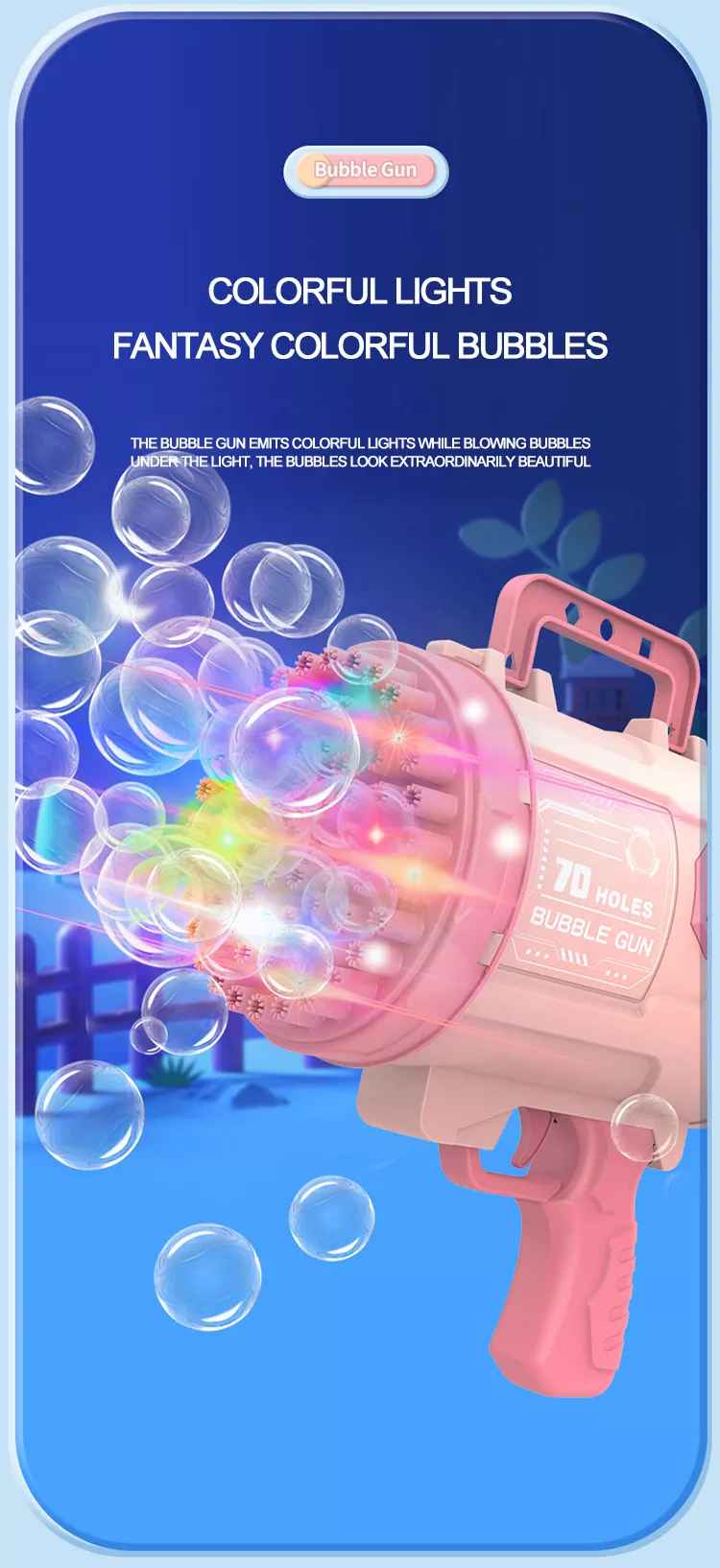 69 Holes Electric Bazooka Bubble Gun Toy Large Number Bubble Making ...