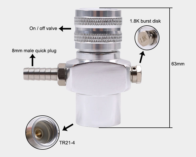 Buy Wholesale China Co2 Mini Gas Regulator Co2 Adapter Charger Tr21x4 ...