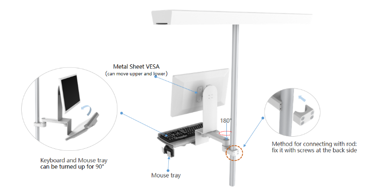 Manufacturer Keyboard And Mouse Tray With Support Arm Arms Wall Mounts ...