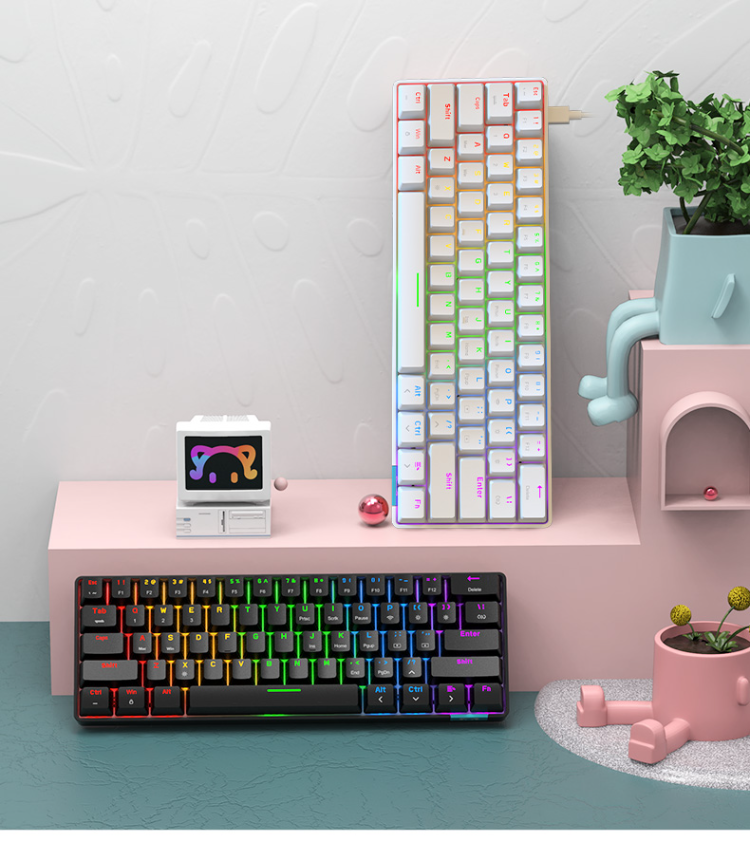 Buy Wholesale China Ajazz Stk61 Oem 61 Keys Wired Gaming Keyboard Led ...