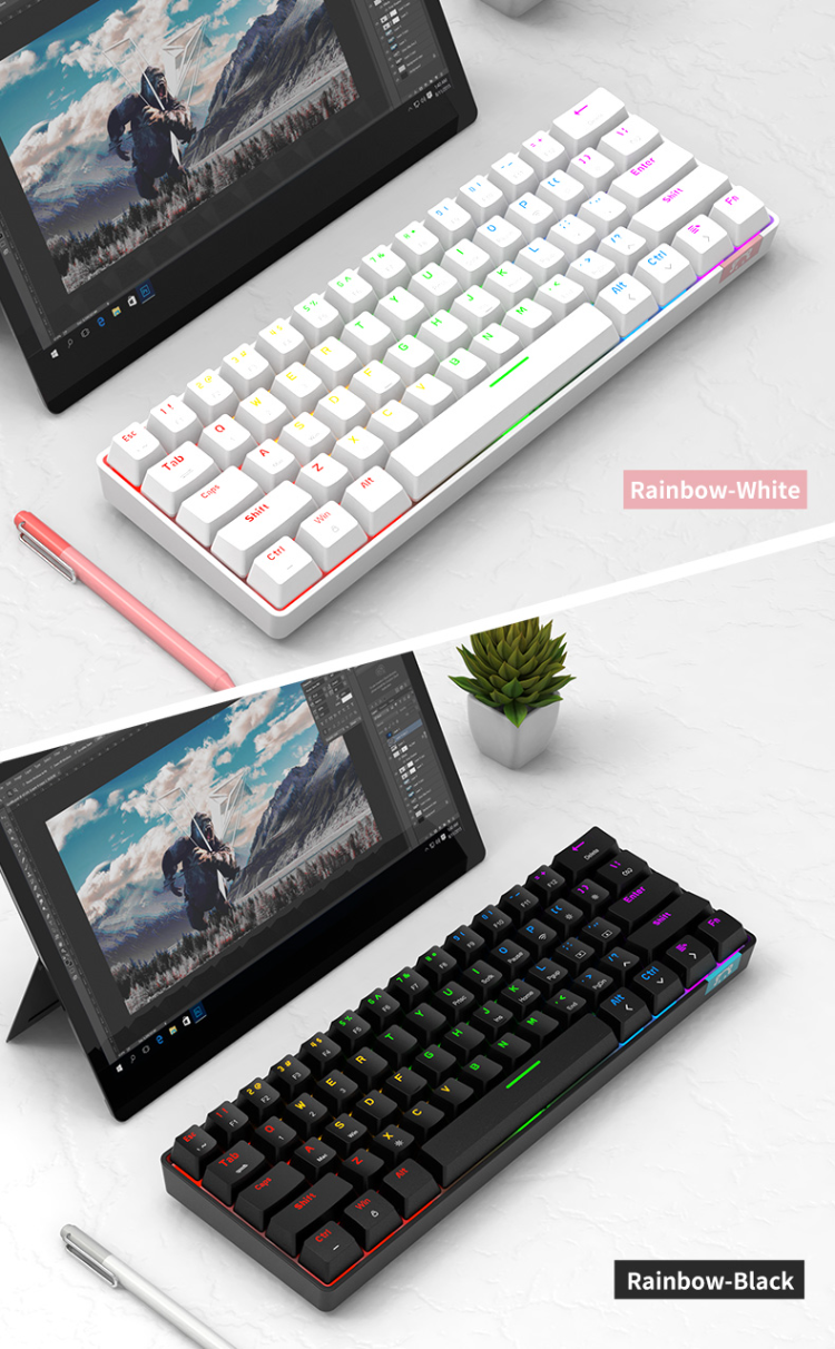 Buy Wholesale China Ajazz Stk61 Oem 61 Keys Wired Gaming Keyboard Led ...