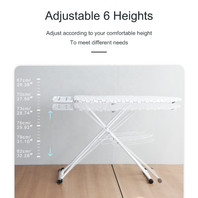 Baoyouni White Portable Adjustable Ironing Board Folding Iron Clothes ...