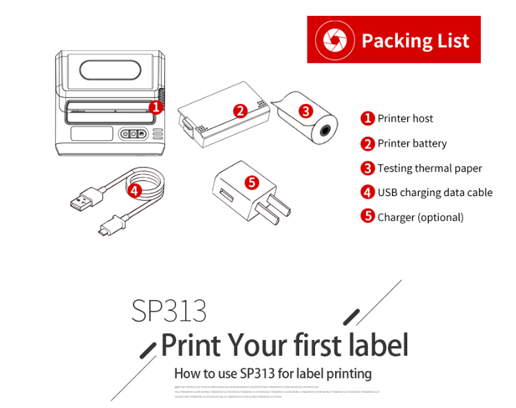 Factory Direct Sale 80mm Label Printer With Biue Tooth Portable Thermal ...