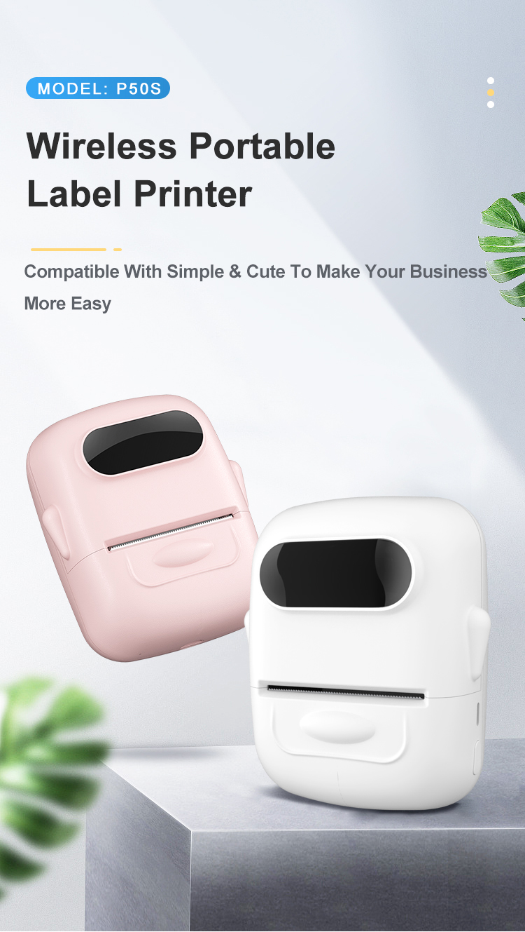 Manufacturer Mini Thermal Label Printer Portable Wireless 12-50mm ...