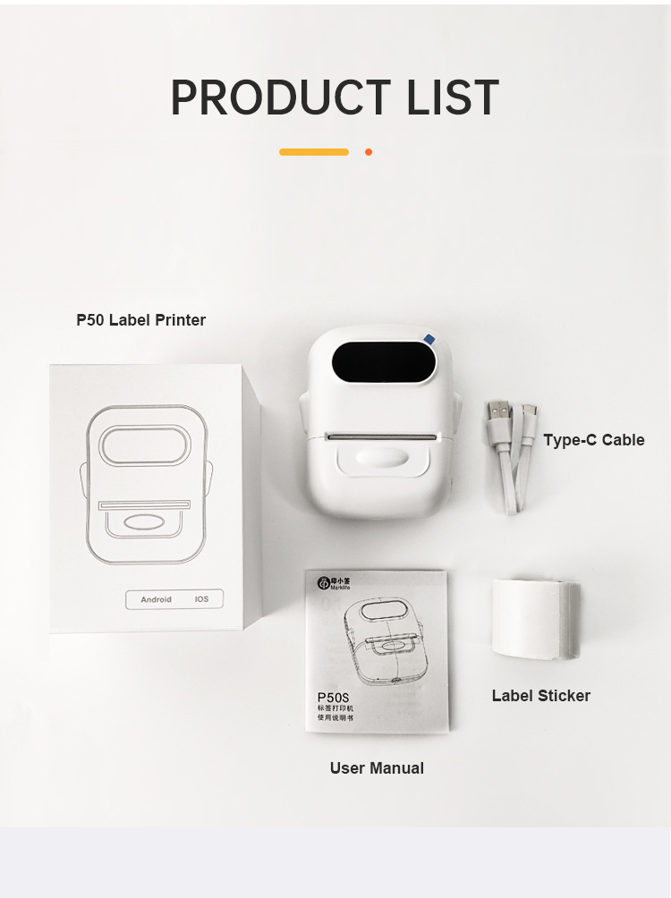Manufacturer Mini Thermal Label Printer Portable Wireless 12-50mm ...