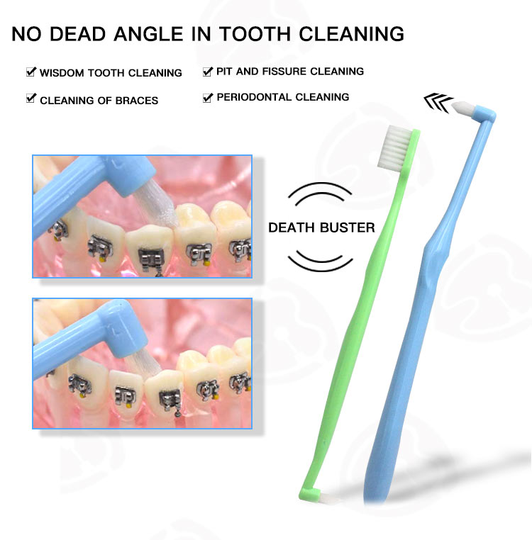 Different Models Dental End Tuft V Shaped Orthodontic Toothbrush With ...