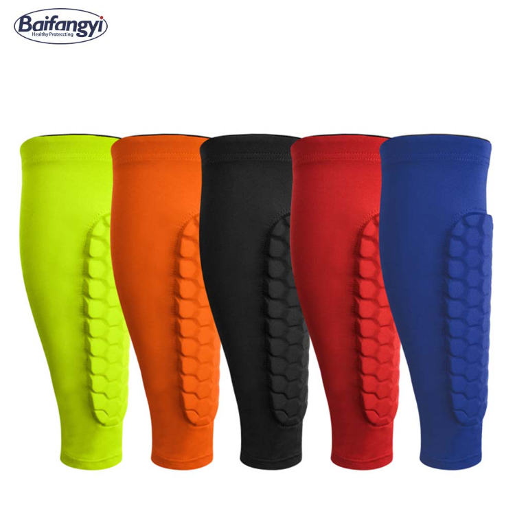 Soccer Shin Guards Polymer Football Socks Sleeve Calf Protector Shin ...