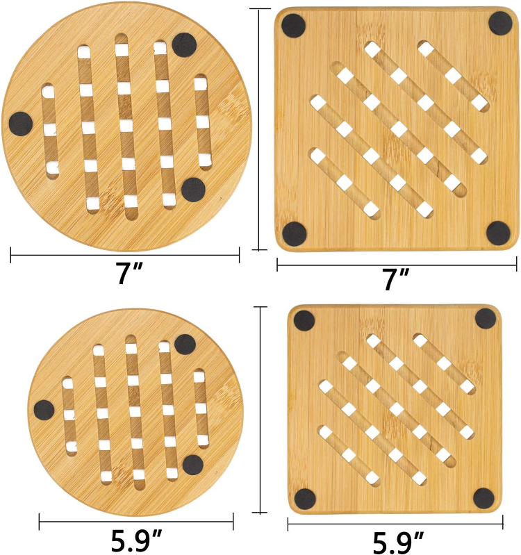 Buy Wholesale China Bamboo Hot Pads Trivet With Non Slip Heat Resistant ...