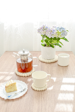 Multi Colors Wool Tab Colorful Felted Wool Ball Trivet For Hot Dishes ...