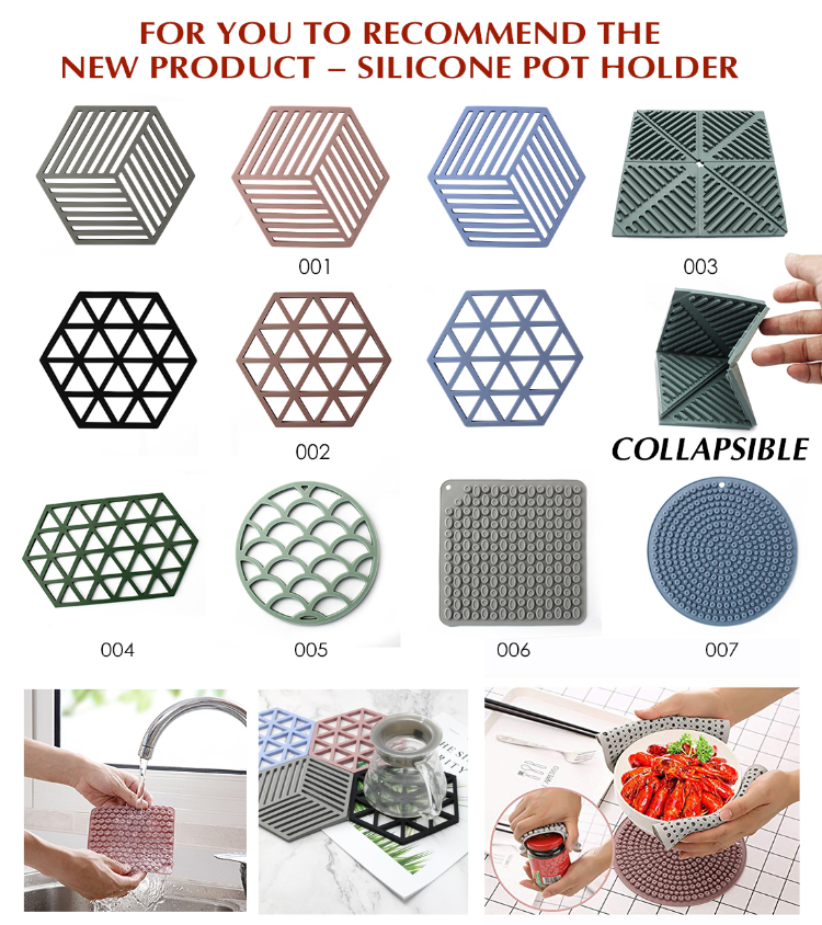 Best Selling Hot Sale Non Slip Heat Resistant Coasters Hot Pot Silicone ...