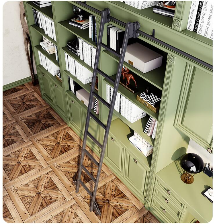 Library Ladder Hardware 4m Steel Sliding Bookshelf Ladder Hardware Kit ...
