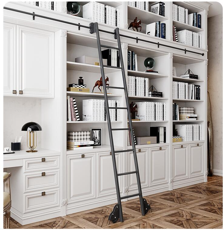 Library Ladder Hardware 4m Steel Sliding Bookshelf Ladder Hardware Kit ...