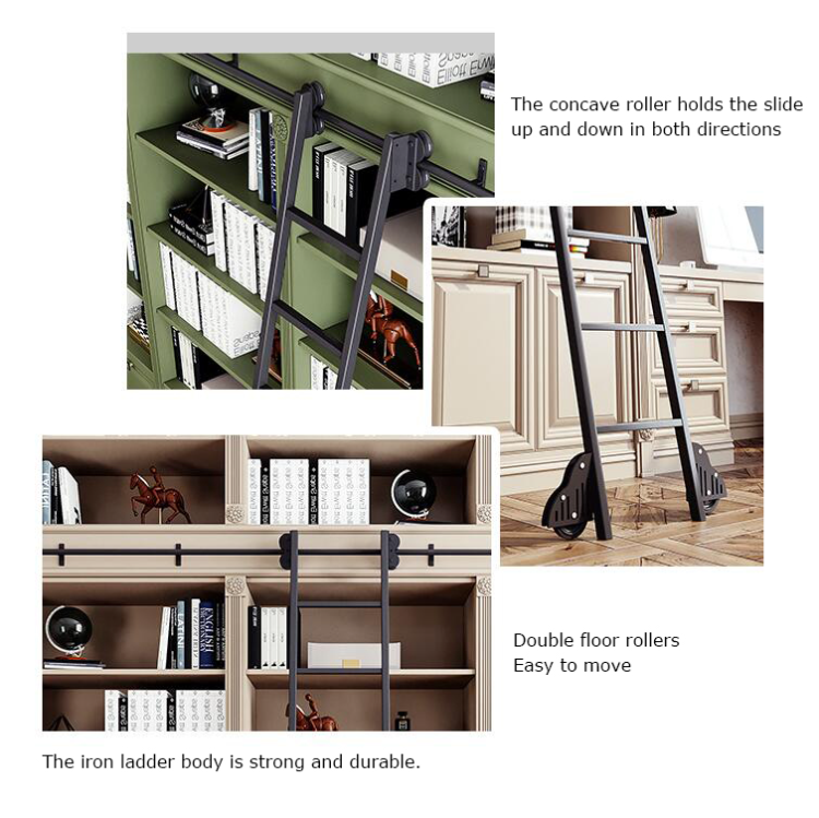 Library Ladder Hardware 4m Steel Sliding Bookshelf Ladder Hardware Kit ...