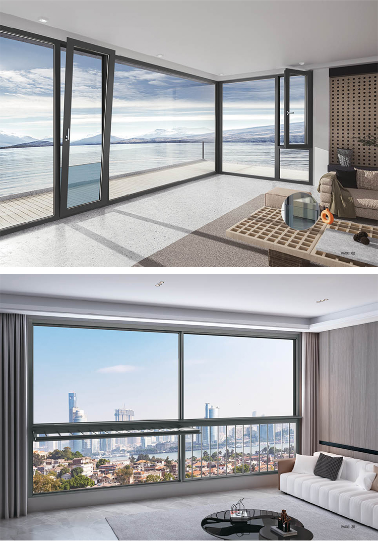 Prehung Aluminum Alloy Glass Sliding Windows For Villa Double-layers ...