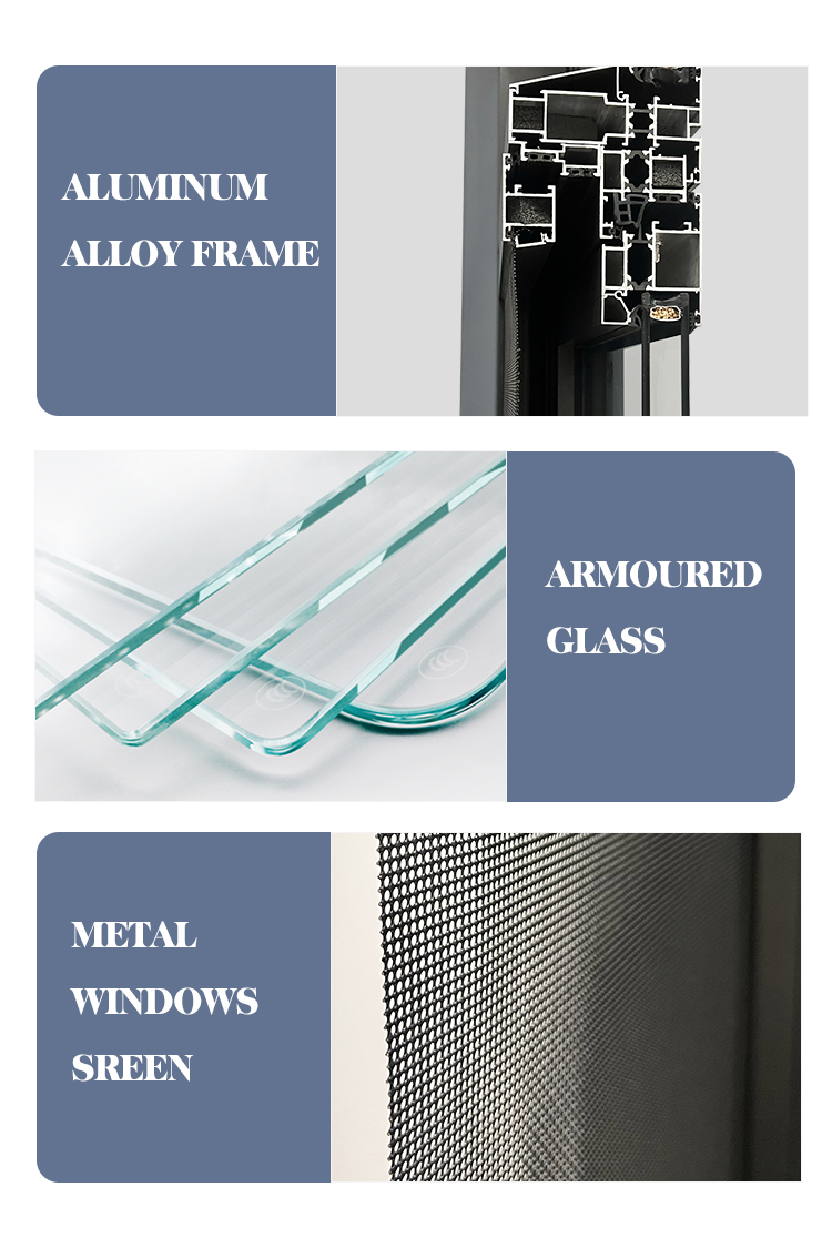 Prehung Aluminum Alloy Glass Sliding Windows For Villa Double-layers ...