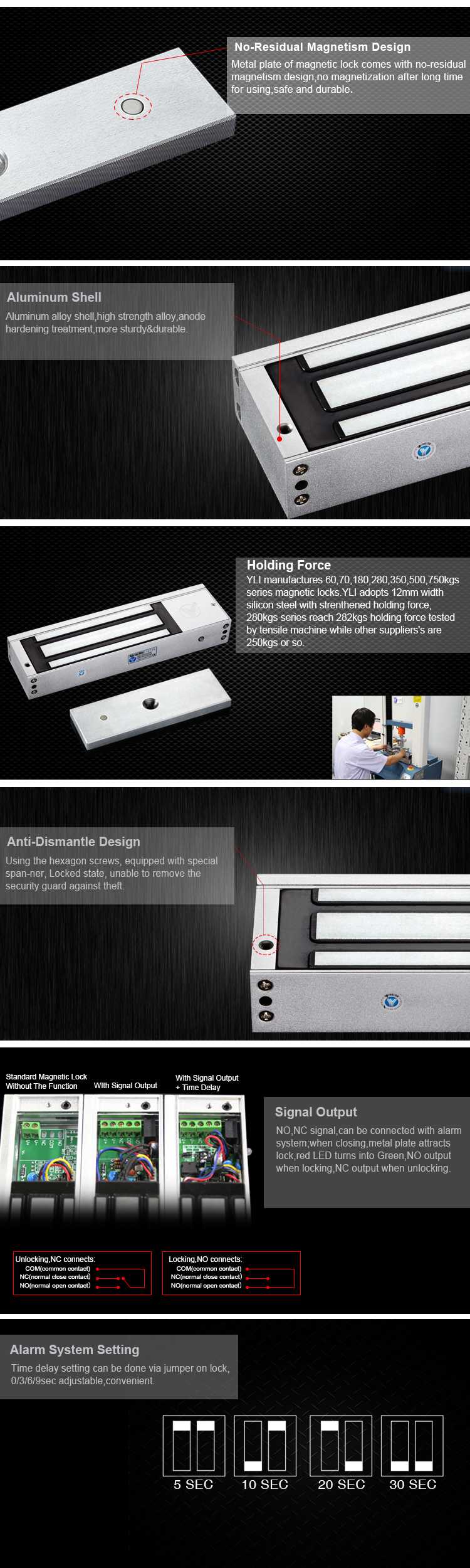 Buy Wholesale China Single Door Electric Magnetic Lock With Time Delay ...