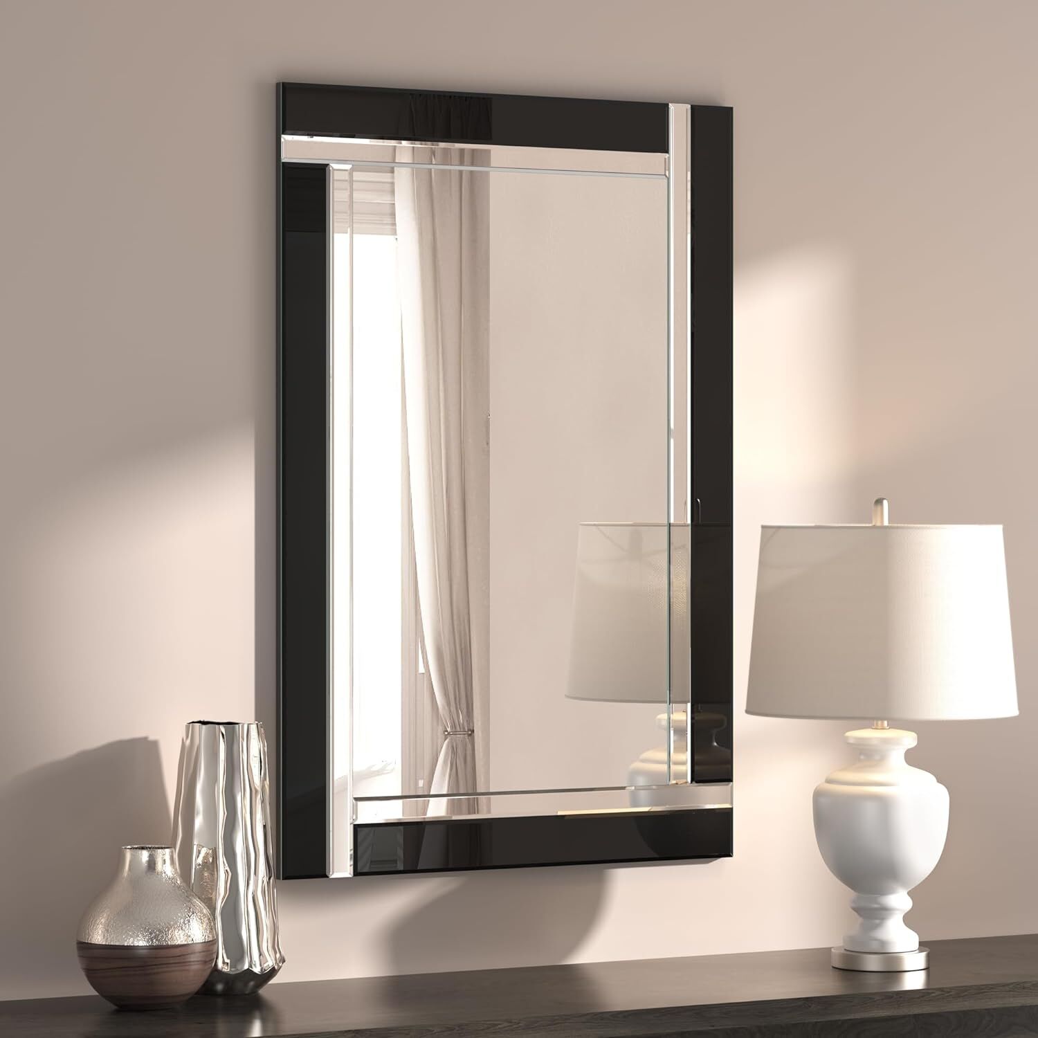 Achetez en gros Miroir Frameless Argenté En Verre Noir, Conception ...