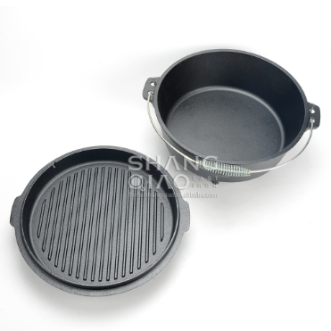 Camping Outdoor Bbq Campfire Pots And Pans Basics Pre-seasoned 5 Piece ...