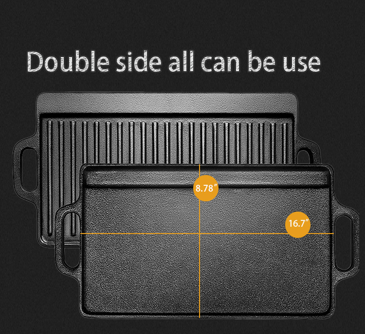 Ihome Cast Iron Reversible Griddle For Cast Iron Griddle Pan Without ...