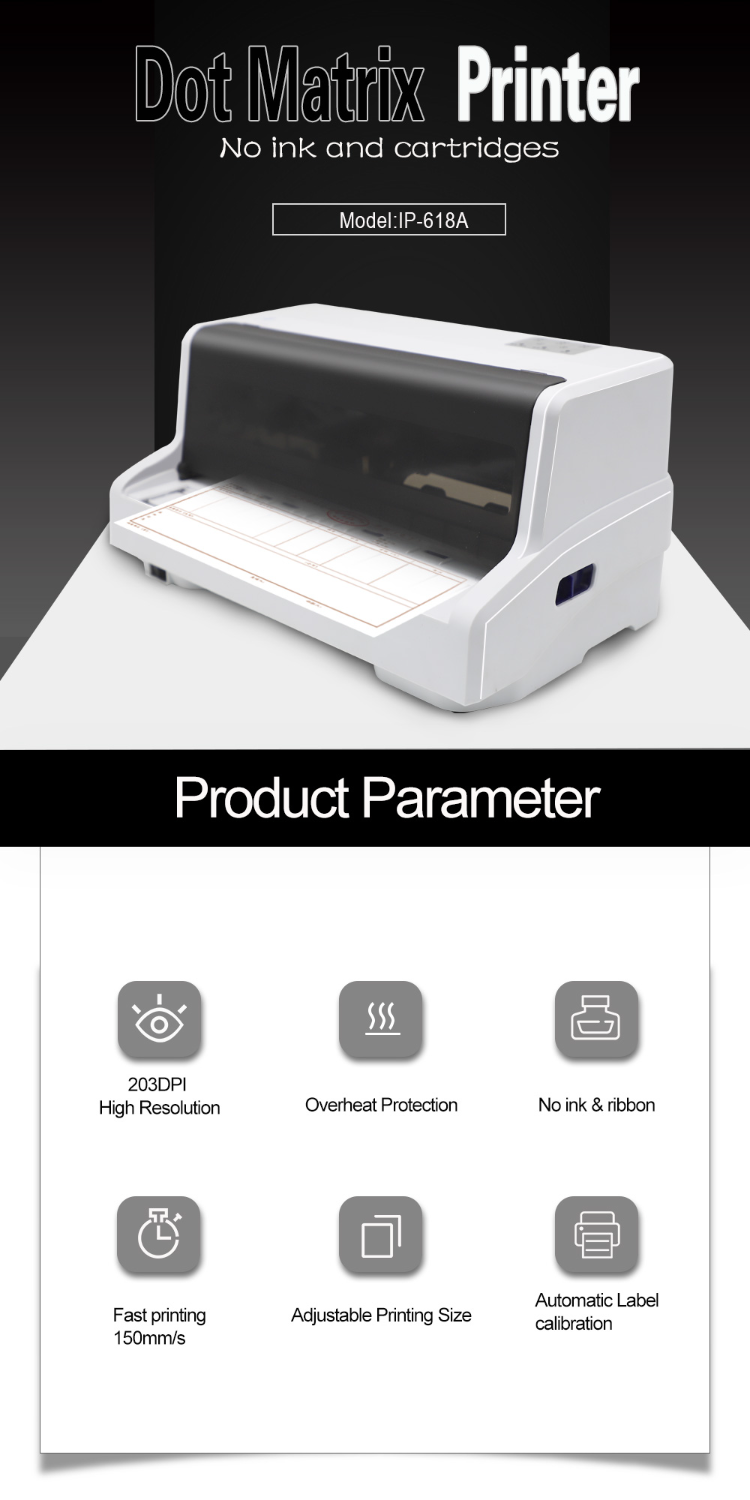 Iprt&beeprt High Printing Speed Desktop Receipt Stylus Printer Passbook Invoice Dot Matrix ...