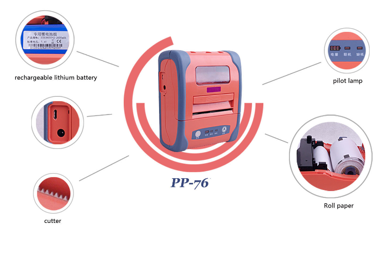 Buy Wholesale China 24 Pins 76mm Small Handheld Android Battery Powered ...