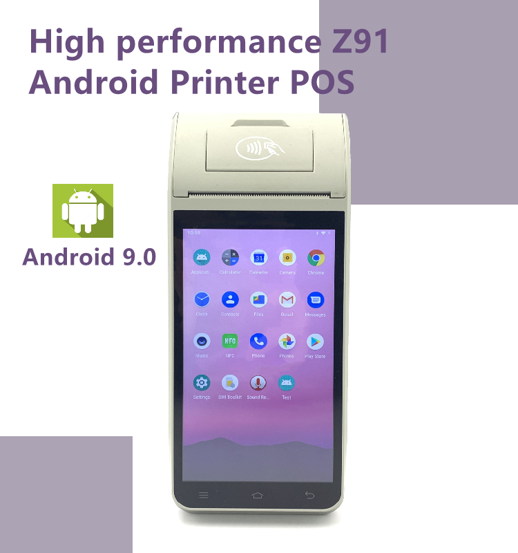 Buy Wholesale China Android 9.0 5.5 Inch Nfc Wifi Atp Z91 Handheld Pos Terminal Printer 58mm ...