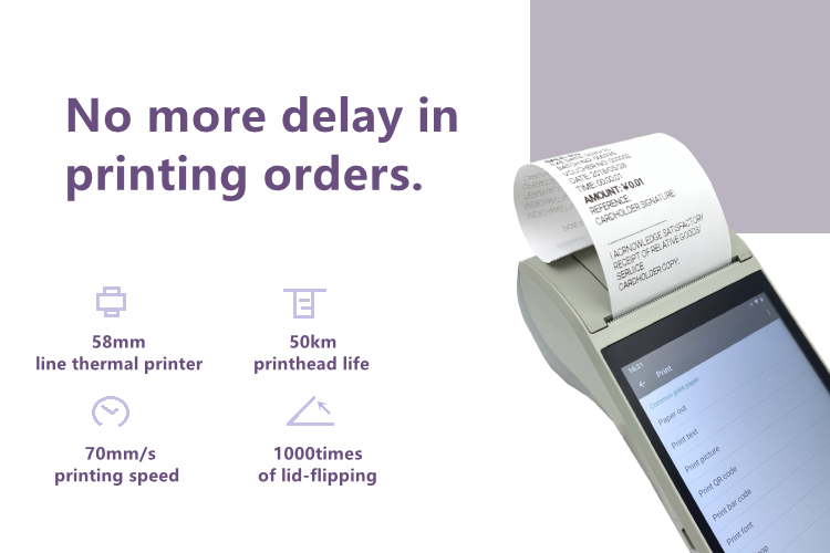 Buy Wholesale China Android 9.0 5.5 Inch Nfc Wifi Atp Z91 Handheld Pos Terminal Printer 58mm ...