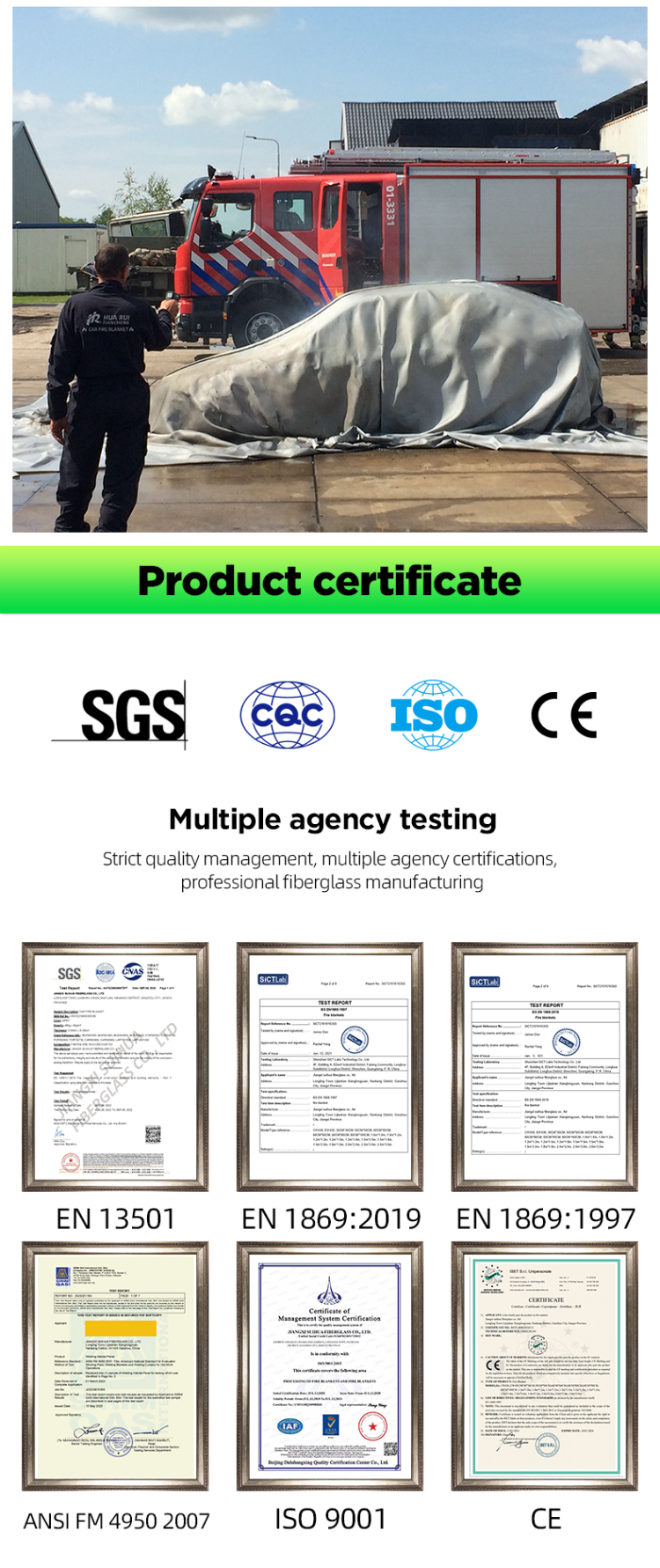 Buy Wholesale China Oem Custom High Silica Car Emergency Fire Blanket ...