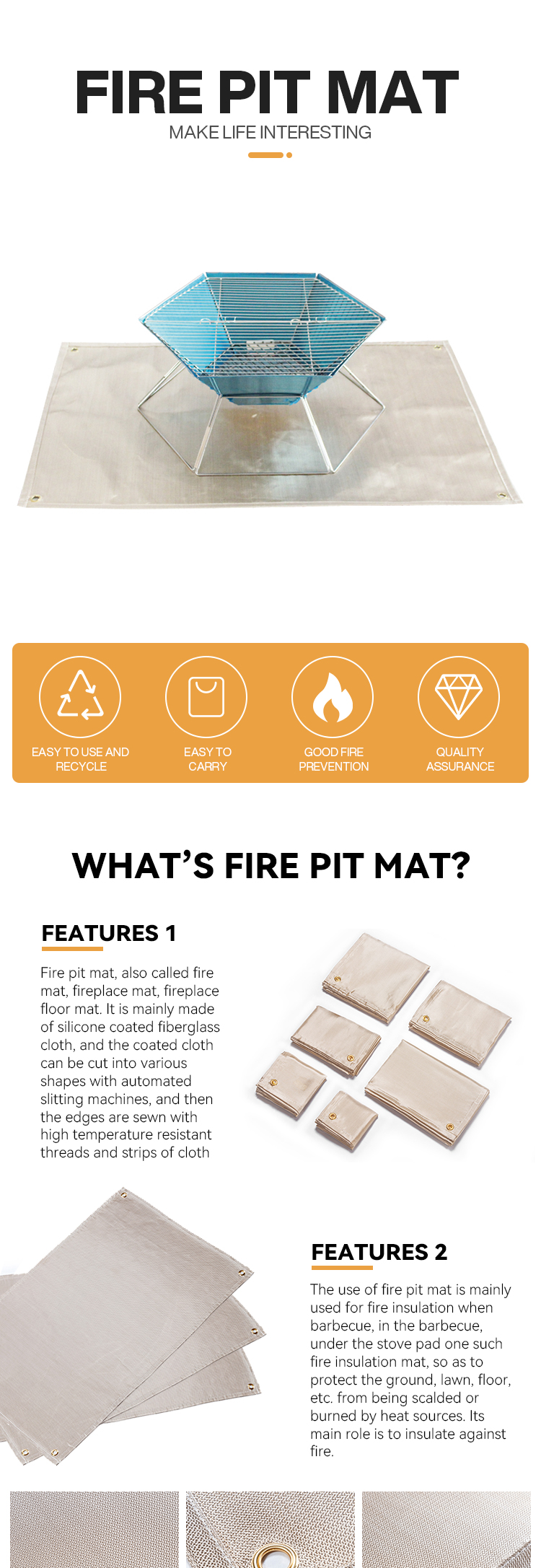 Bulk Buy China Wholesale Dirt Resistant Waterproof Fire Pit Grill Mats ...