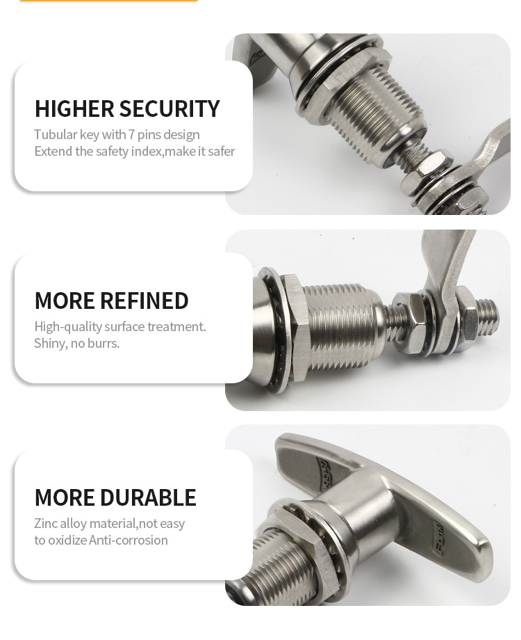 Southco E3-11 T Handle Stainless Steel Quarter Turn Latch Cam Lock ...