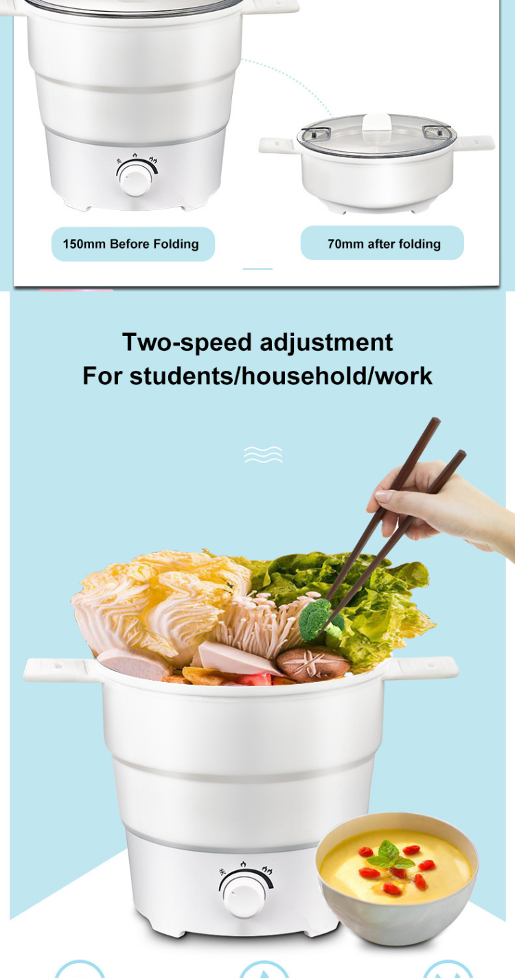 Mini 1l Foldable Travel Electric Kettle Skillet Hot Pot Noodle Cooking ...