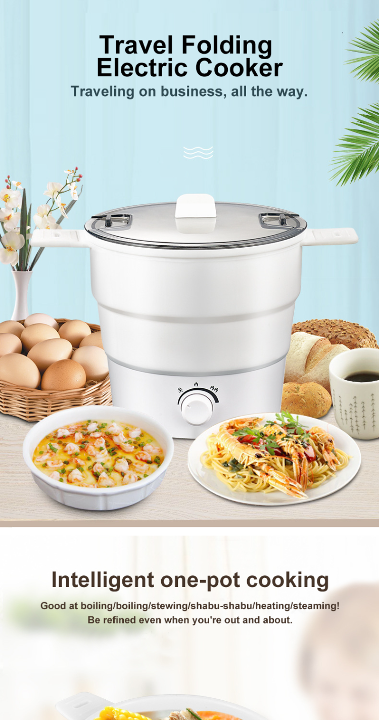 Mini 1l Foldable Travel Electric Kettle Skillet Hot Pot Noodle Cooking ...