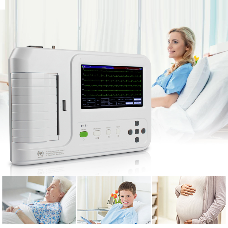 New 6 Channel Ecg Ekg Machine Ecg600g Electrocardiogrampopular - China ...